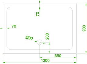 BPS-koupelny Obdélníková akrylátová sprchová vanička HYD-OSV-ST04D 130x90 bílá