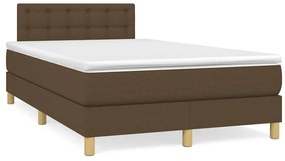 Box spring postel s matrací a LED tmavě hnědá 120x190 cm textil 3270119