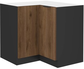 Kuchyňská linka MONZA o | 330x250 cm | PREMIUM BOX zásuvky | UNI dvířka | černá/ořech okapi