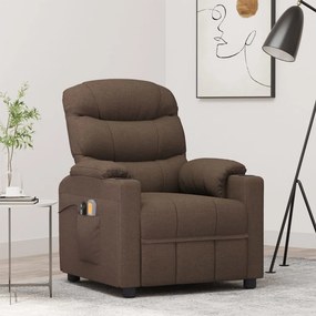 Elektrické masážní křeslo hnědé textil 3143507