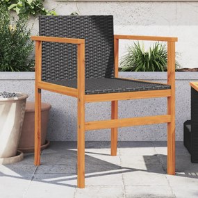 vidaXL Zahradní židle 2 ks polyratan a masivní dřevo [368710] Barva: Černá