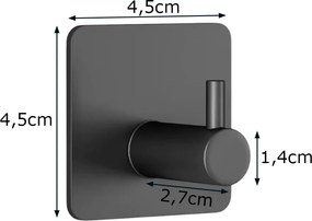 Verk Group Drážky, háčky, věšáky, samolepící, koupelna, kovové, 4 ks, bez vrtání