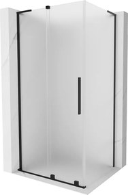 Mexen Velar L, sprchový kout s posuvnými dveřmi 120 x 110 cm, 8mm sklo námraza, černá matná, 871-120-110-33-70