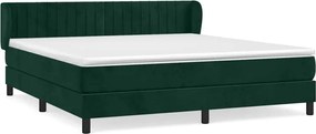 Box spring postel s matrací tmavě zelená 160x200 cm samet 3127622