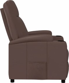 Polohovací křeslo hnědé umělá kůže 340961