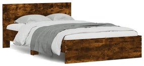 Rám postele s čelem a LED osvětlením kouřový dub 120 x 190 cm 3207641