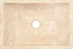 Umyvadlo 45 x 30 x 12 cm mramor krémové s vysokým leskem 142773