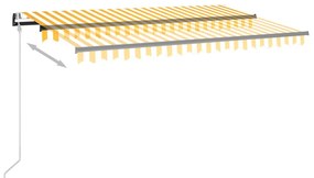 vidaXL Automatická markýza LED a senzor větru 400x350 cm žlutobílá