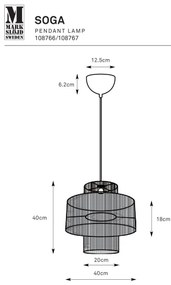 Markslöjd 108766 - Lustr na lanku SOGA 1xE27/40W/230V černá