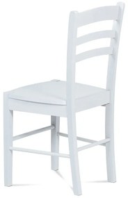 AUTRONIC Jídelní židle celodřevěná, bílá