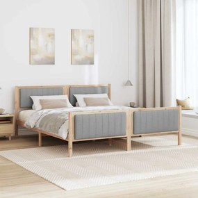 Rám postele s čelo Hnědá a světlá šedá 180 x 200 cm 3394303
