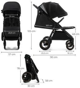 KINDERKRAFT - Sportovní kočárek MITZY Air Black