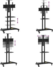 vidaXL TV stojan na kolečkách 32"–70" Max VESA 600 x 400 mm 60 kg [379578]
