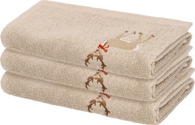Livarno® Froté ručník, 50 x 100 cm / Froté ručník pro hosty, 30 x 50, 450 g/m², 3 kusy (3x, béžová)