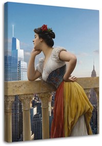 Gario Obraz na plátně Žena balkon výhled na město - Bekir Ceylan Rozměry: 40 x 60 cm