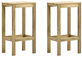 315408 vidaXL Zahradní barové stoličky 2 ks impregnované borové dřevo