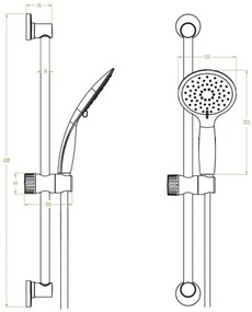 Laveo Fino, sprchová souprava nástěnná, chromová, LAV-NLI_01AD