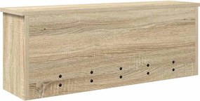 věšák, nástěnný, s dvířky, háčky, kompozitní dřevo, 30x80x20 cm, dub sonoma, Dekorino TK20260024