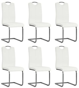 Konzolové jídelní židle 6 ks bílé umělá kůže - Default Title