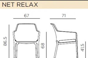 Nardi Plastové křesílko NET RELAX Barva plastu: Corallo
