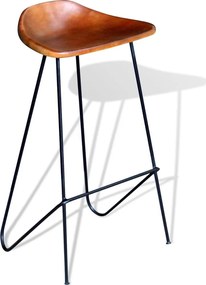 vidaXL Barové židle 6 ks pravá kůže [276364] Barva: Hnědá