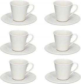 Porcelánové šálky na espresso s podšálky 6x80 ml K3
