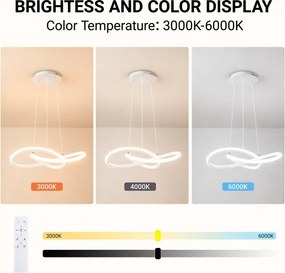 BRILAGI - LED Stmívat. lustr na lanku INFINITY LED/55W/230V 50x50 cm bílá + DO