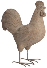 Zahradní figurka z hořčíkové pryskyřice Chicken 2, 40 cm, béžová