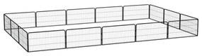 vidaXL 16panelová ohrádka pro psy černá 100 x 50 cm práškovaná ocel