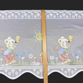 Vitrážová žakárová záclona 4349, výška 60 cm, metráž