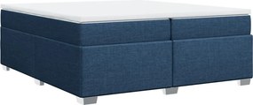 Box spring postel s matrací modrá 200x200 cm textil 3285164