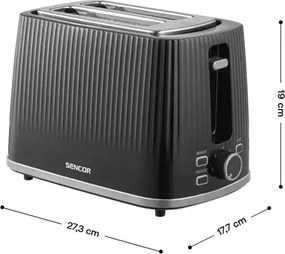 SENCOR STS 7511BK černá / Topinkovač / 930W / 2 sloty