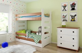 BabyBeds Dětská patrová postel MATI 180x80 Barevné provedení: Bílá, Úložný prostor: Ne, bez úložného prostoru