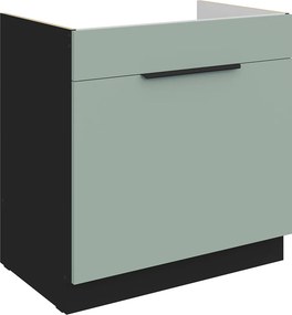 ARIA sc | dolní skříňka 80 ZL 1S dřezová | 80 cm | PREMIUM BOX | černá/aquamarine