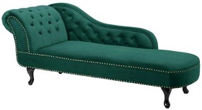 Designová lenoška Chesterfield zelený samet