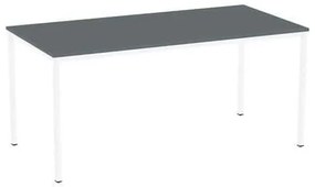 Jídelní stůl Versys s bílým podnožím RAL 9003, 160 x 80 x 74,3 cm, tmavě šedý