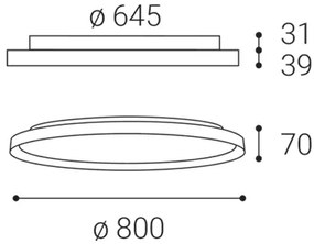 LED2 1275051CSTW Moon, stropní svítidlo, 88W LED 3000-4000K CASAMBI TW, bílá, Ø80cm