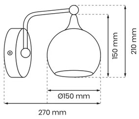 Nástěnná lampa MONTE 1xE27/60W/230V matný chrom