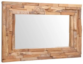 vidaXL Dekorativní zrcadlo teak 90 x 60 cm obdélníkové