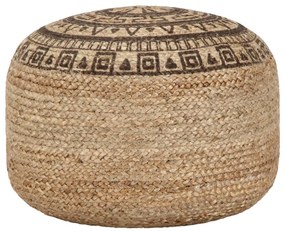 Ručně vyrobený sedací puf hnědý 45 x 30 cm juta 248088