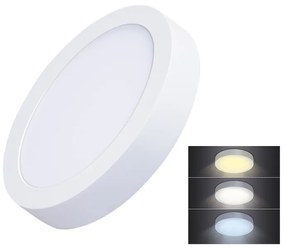 Solight LED mini panel CCT, přisazený, 12W, 900lm, 3000K, 4000K, 6000K, kulatý