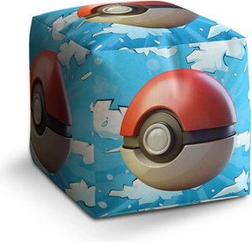 Sablio Taburet Cube Pokemon ball Obloha - 50x50x50 cm