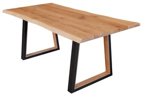 Dubový stůl 90x180 - černé nohy, tloušťka vrchní desky 4cm Gavardo
