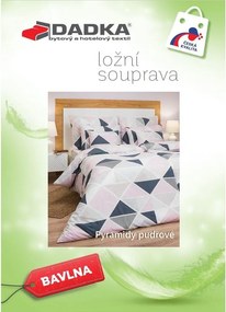 DADKA Bavlněné povlečení Pyramidy pudrové 140x200, 70x90 cm