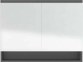 Koupelnová skříňka se zrcadlem 80 x 15 x 60 cm MDF šedá 331534