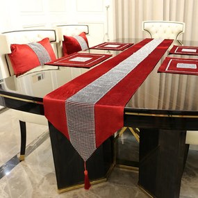 Luxusní prostírání, běhoun na stůl nebo potah na polštář Barva: Červená, Rozměr: 30x40 cm, Varianta: prostírání