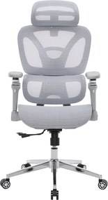 Kancelářská ergonomická židle PORTE — síťovina, šedá
