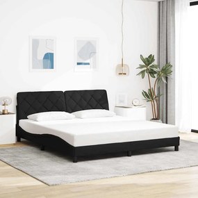 Rám postele s LED bez matrace černý 180x200 cm Látka 3310687