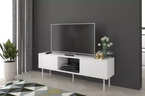 Bílý moderní tv stolek dancan mirka/ šíř. 130 cm