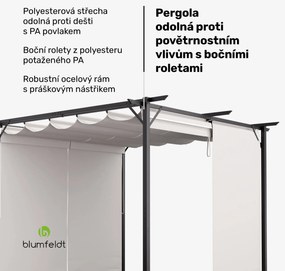 Blumfeldt Pantheon Wall Pergola, nástěnná pergola, 3 x 3 m, práškově lakovaná ocel, odolná vůči povětrnostním vlivům